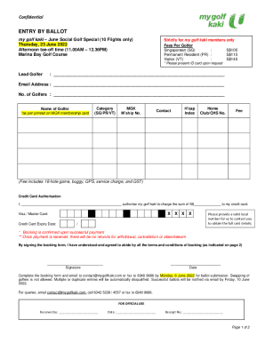 Fillable Online ENTRY BY BALLOT Fax Email Print - pdfFiller