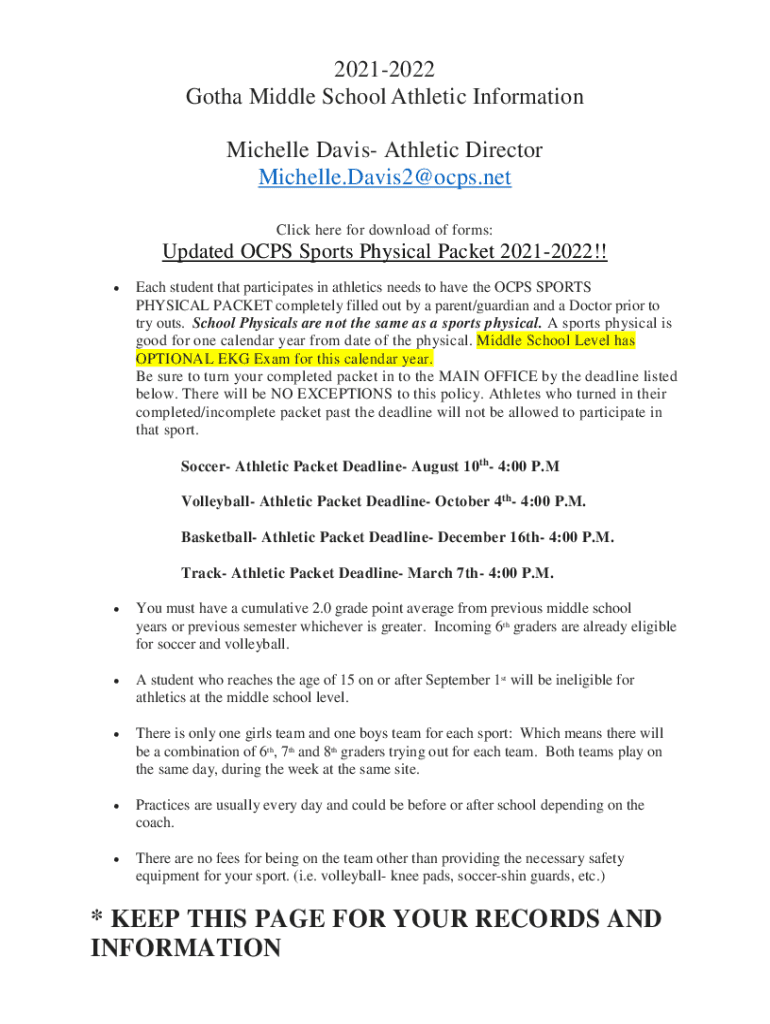 Fillable Online IMPORTANT!!!!!! STAPLE THIS PAGE ON ... - Gotha Ms - OCPS Fax Email Print ...