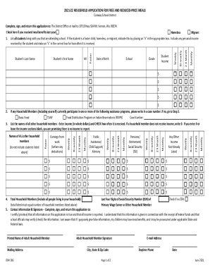 Fillable Online Food Service / Free/Reduced Meal Information Fax Email ...