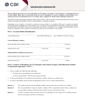 Fillable Online Individual tax residency self-certification form ...
