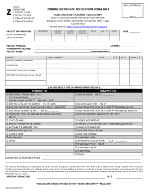 Fillable Online ZONING CERTIFICATE APPLICATION FORM 2023 Fax Email ...