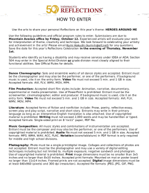 Use the arts to share your personal Reflections on this year's theme ...