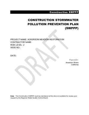 Fillable Online Appendix B Stormwater Pollution Prevention Plan Outline ...
