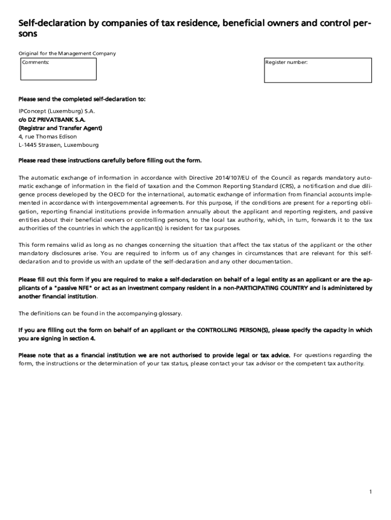 Fillable Online INFORMATION FORM FOR BENEFICIAL OWNERS OR ... Fax Email ...