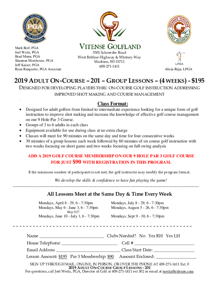 Fillable Online Mark Reif, PGA Fax Email Print - pdfFiller