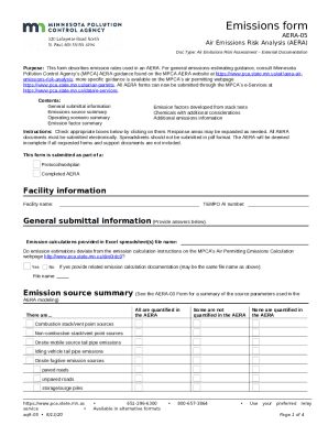 AERA-05Emissions - Air Emissions Risk Analysis. Project proposers use ...