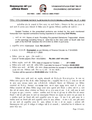 Fillable Online Civil Engineering Tenders Fax Email Print - pdfFiller