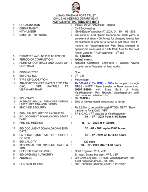 Fillable Online Notice Inviting Tender (NIT) Only through E-Tendering ...