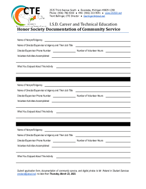 Fillable Online Honor Society Fillable Form 2023.docx Fax Email Print - pdfFiller