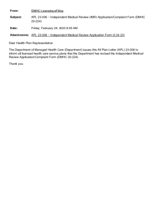 Fillable Online APL 23-006 - Independent Medical Review (IMR ...