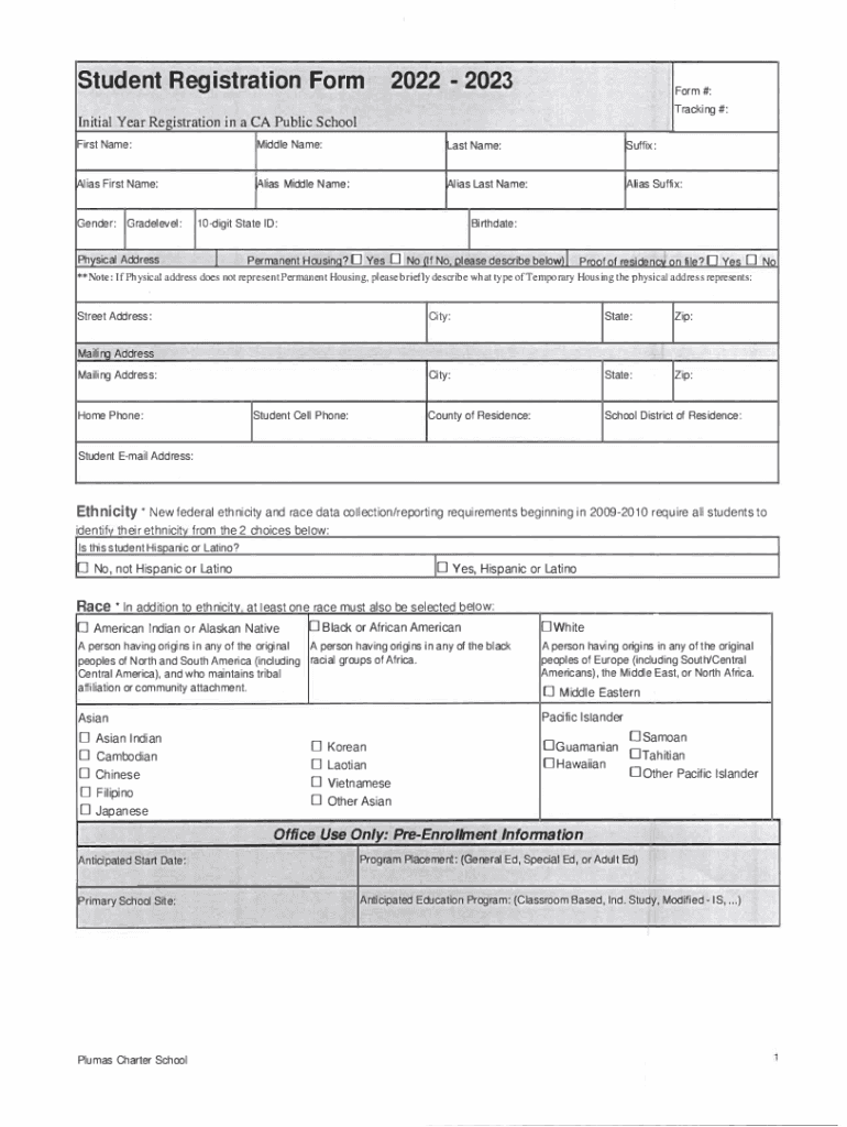 Fillable Online Student Registration Form Template Fax Email Print ...