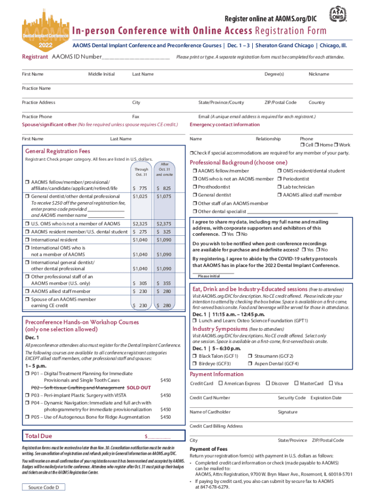 Fillable Online In-person Conference with Online Access Registration Form Fax Email Print ...