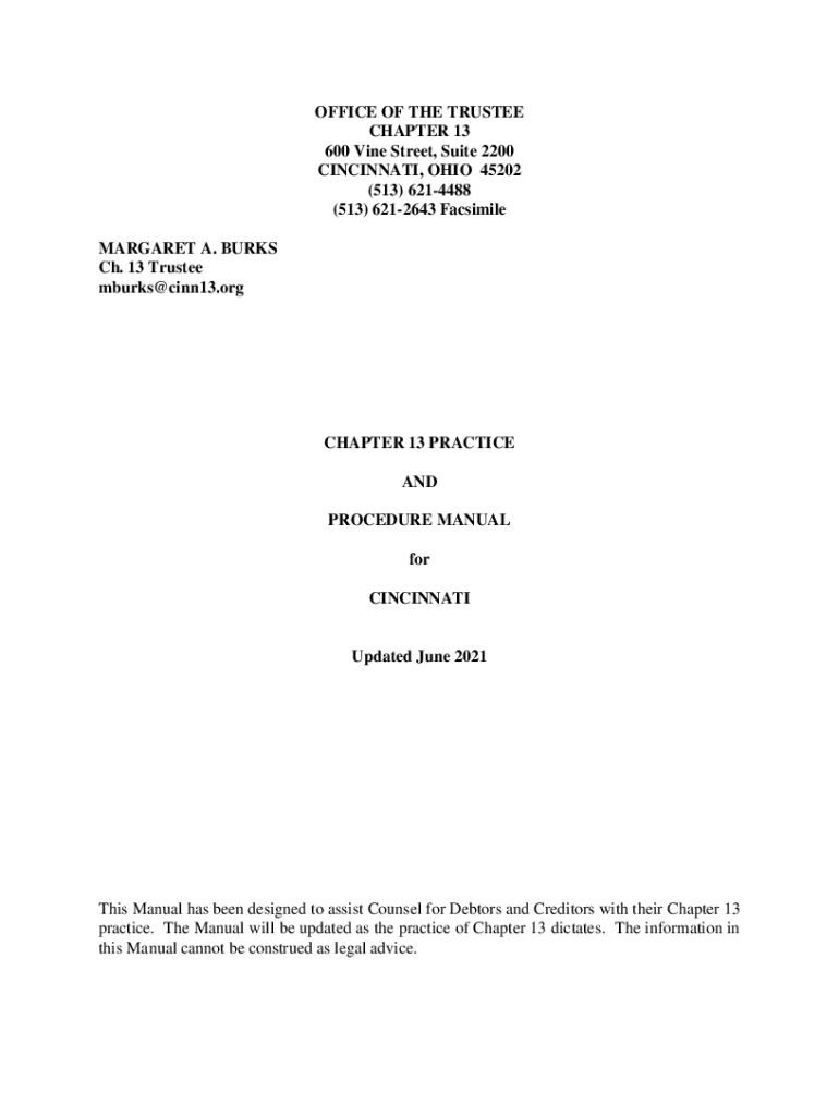 Fillable Online 2. The Chapter 13 Trustee - Cincinnati Bankruptcy ...