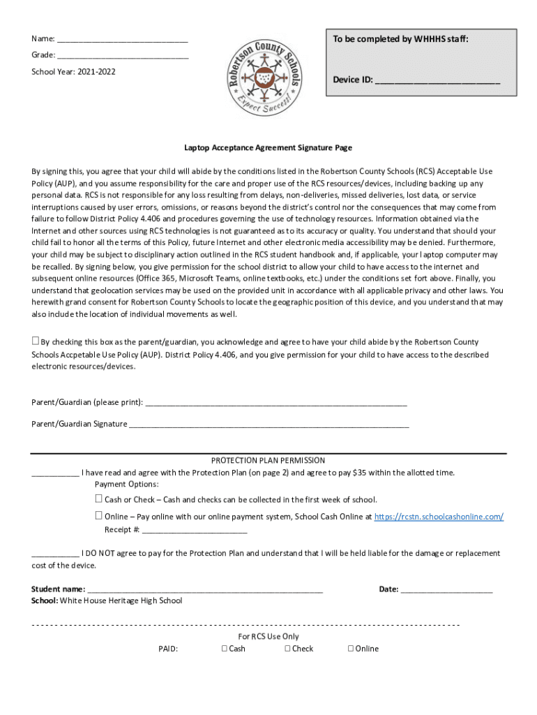 Fillable Online Parent Commitment Signature Sheet Fax Email Print ...