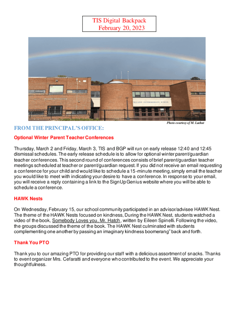 Fillable Online Message in a Backpack It's Conference Time! Fax Email ...