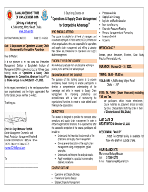 Fillable Online 3-Days course on 'Operations & Supply Chain Management ...