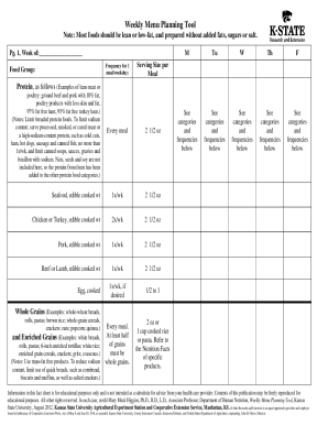 Fillable Online Sample menus for the DASH diet Fax Email Print - pdfFiller