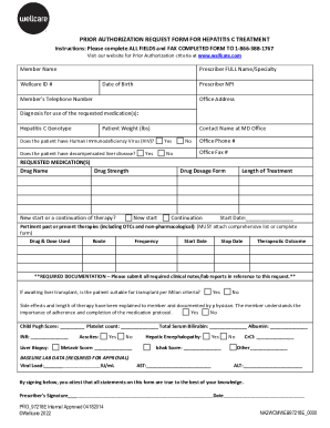 Fillable Online prior authorization request form for hepatitis c ...