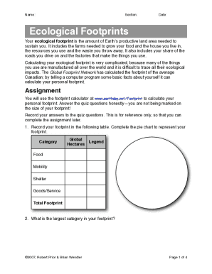 Fillable Online What Is Ecological Footprint? Definition and How to ...