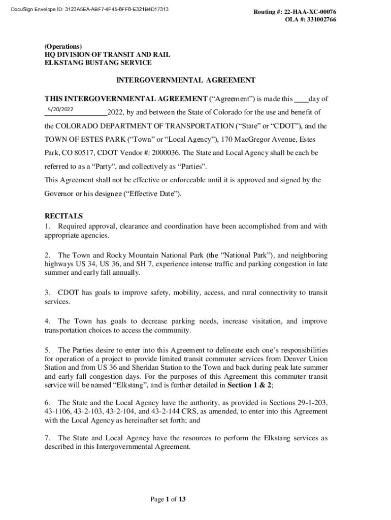 Fillable Online intergovernmental agreement Fax Email Print - pdfFiller