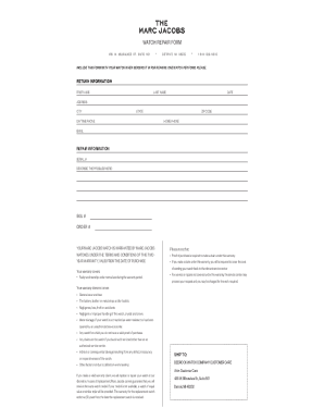 Fillable Online WATCH REPAIR FORM Marc Jacobs Fax Email Print - pdfFiller
