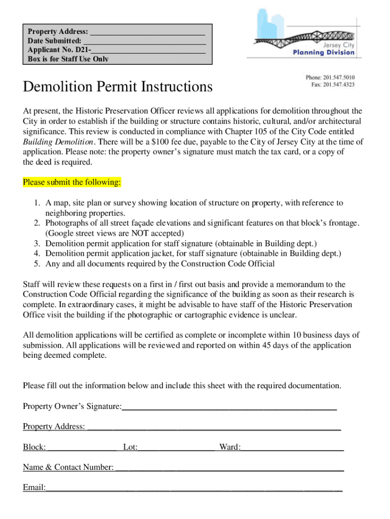 Fillable Online Certificate of Demolition Application Fax Email Print ... Fillable Online Certificate of Demolition Application Fax Email Print ...