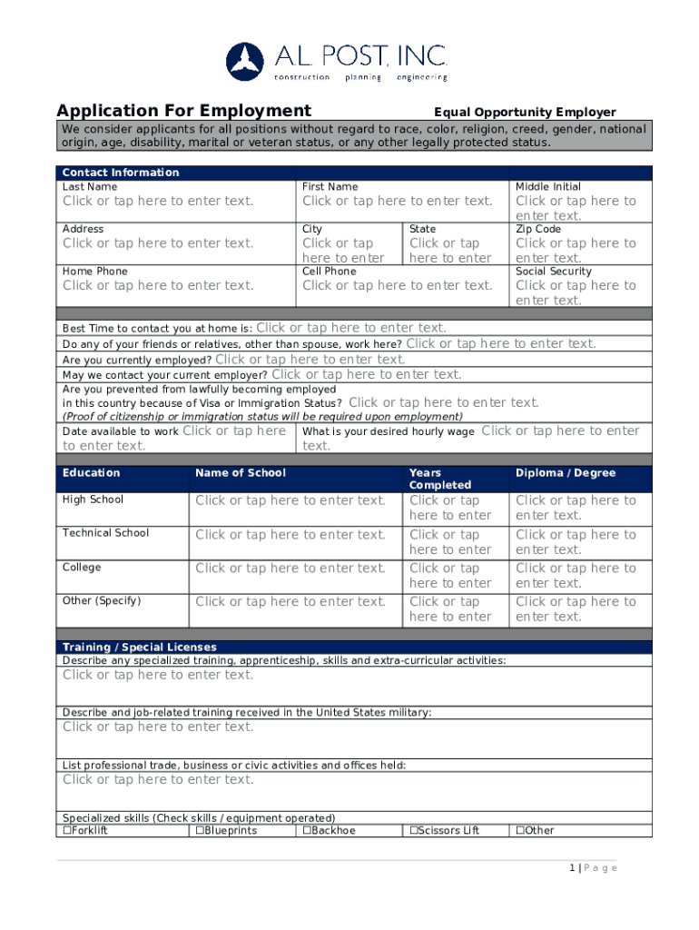 Best Time to contact you at home is: Click or tap here to enter text ...