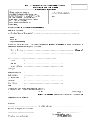 Fillable Online acceptance form Fax Email Print - pdfFiller