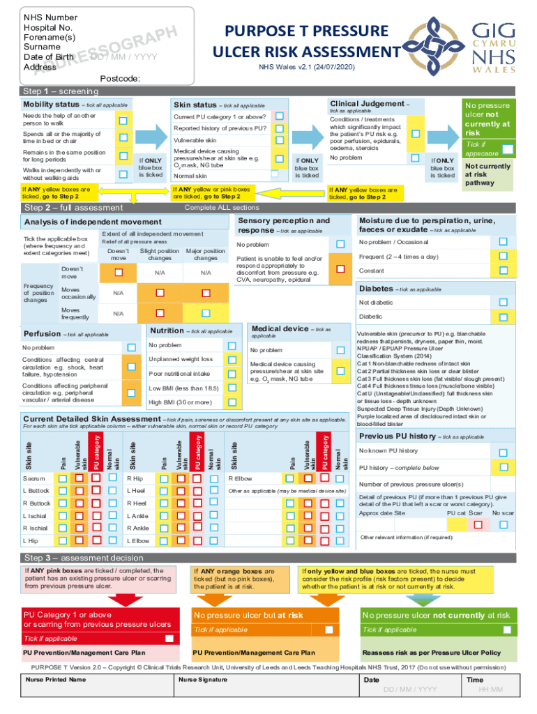 Fillable Online Clinical evaluation of a new pressure ulcer risk ...