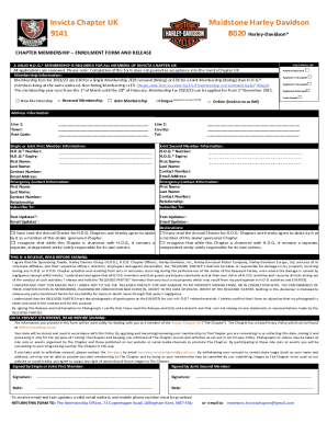 Fillable Online CHAPTER MEMBERSHIP ENROLMENT FORM AND ... Fax Email Print - pdfFiller
