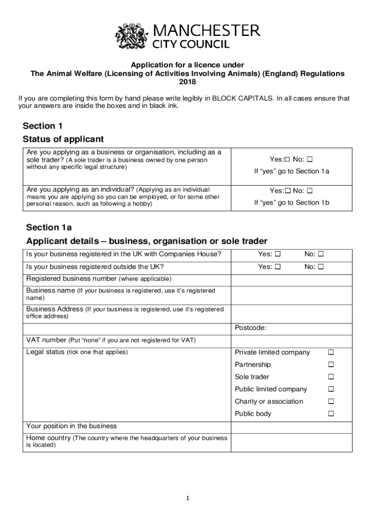 Fillable Online Animal Welfare Licence Application Form Fax Email Print ...