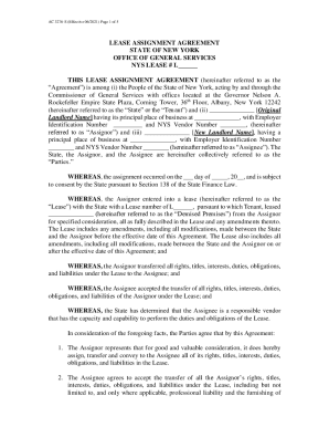 Fillable Online ogs ny Lease Assignment Agreement Sample Fax Email ...