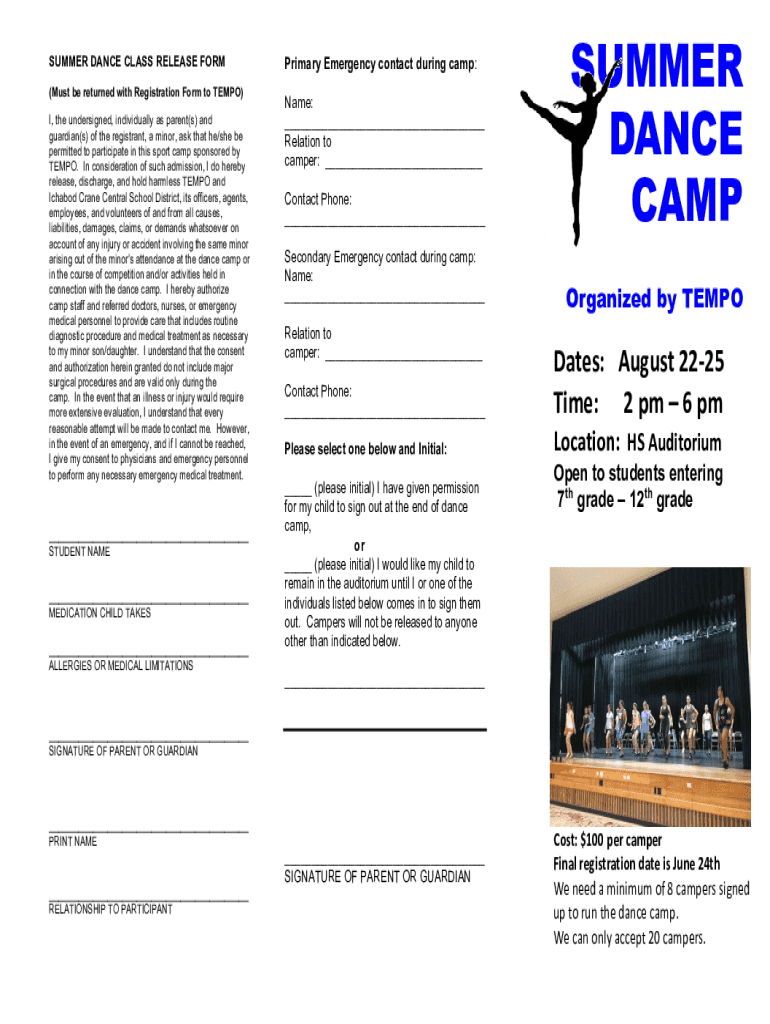 Fillable Online How To Create A Dance Studio Registration Form For ...