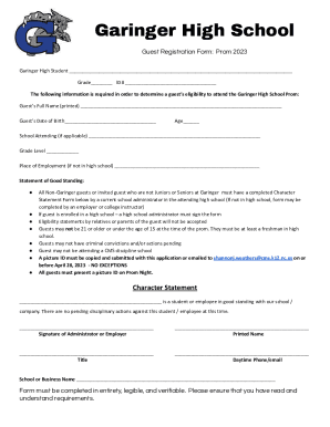 Fillable Online GHS Student Services - Registration Information Fax ...
