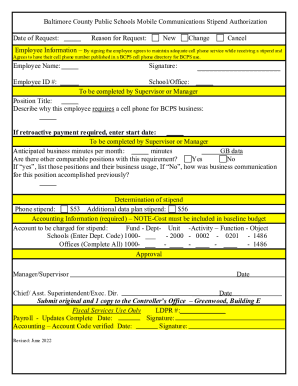 Fillable Online cell phone stipend authorization form Fax Email Print ...