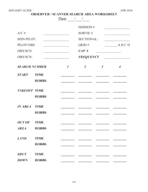 Fillable Online nesa cap Observer/Scanner Search Area Work Sheet Fax ...