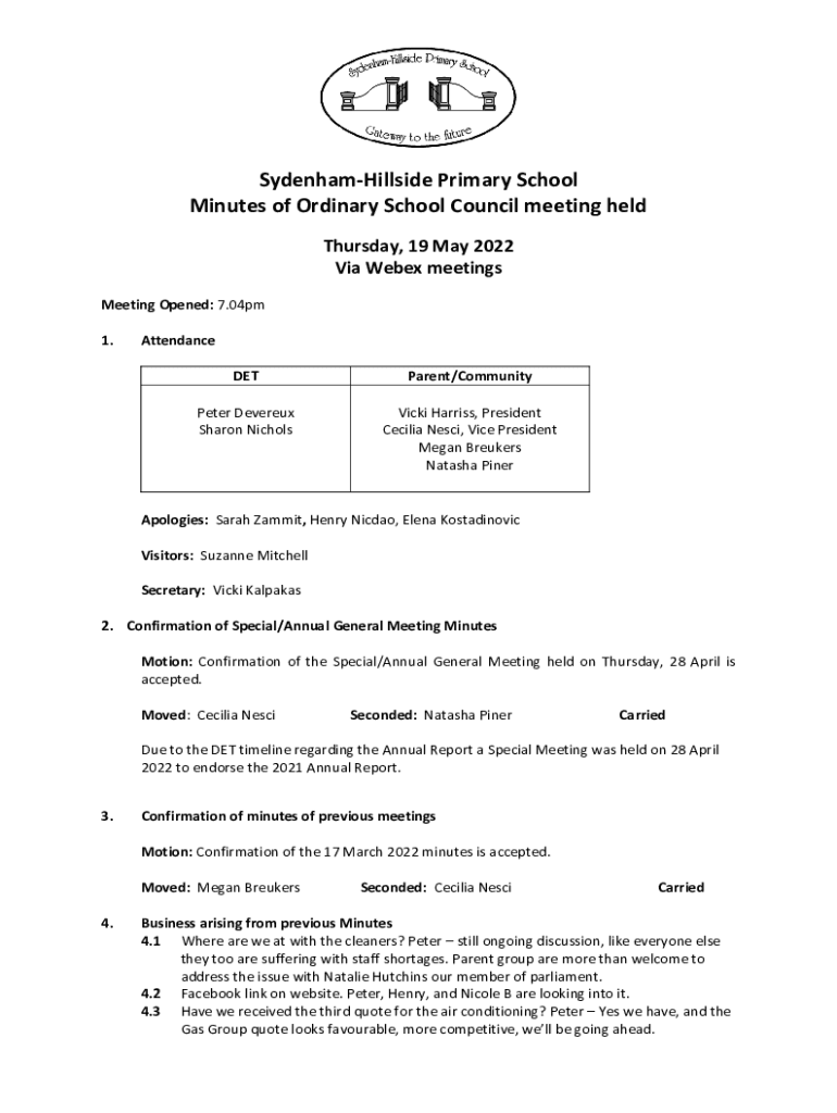 Fillable Online Sydenham-Hillside Primary School Fax Email Print ...