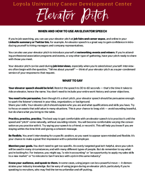 Fillable Online How To Give an Elevator Pitch (With Examples) Fax Email ...