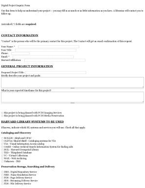 Fillable Online Digital Project Inquiry Form Fax Email Print - pdfFiller