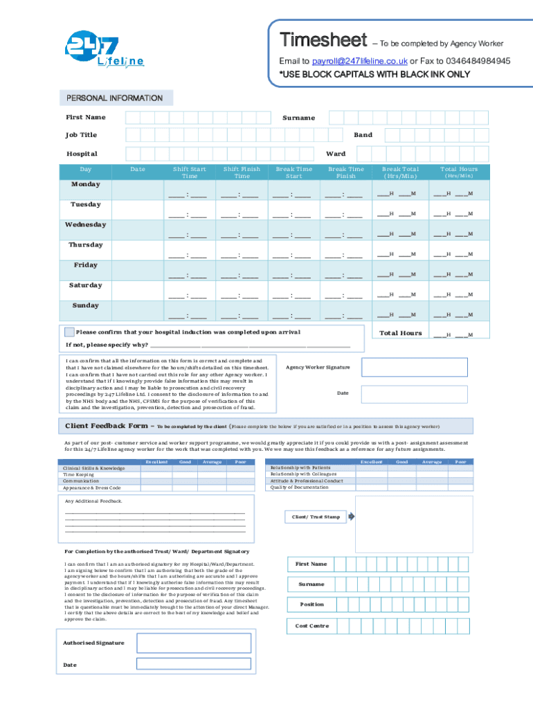 Fillable Online 247 TIME DOCTORS TIMESHEET FAX NUMBER Fax Email Print - pdfFiller