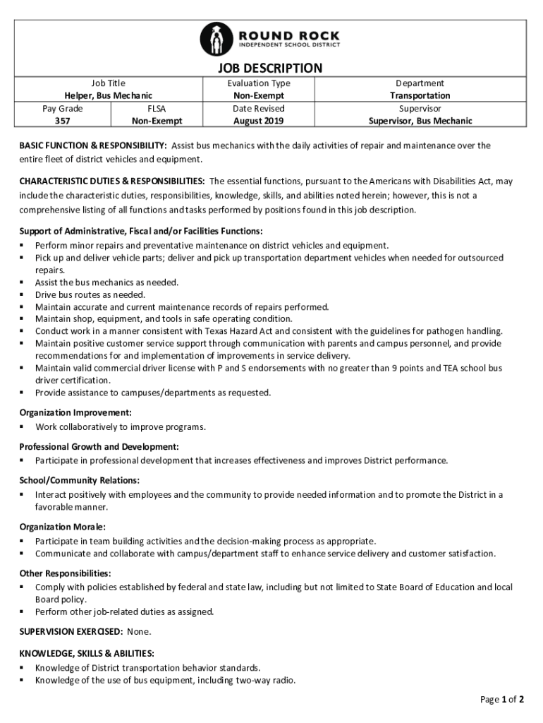Fillable Online Teays Valley School District - Substitute School Bus ...