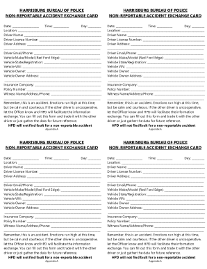 Fillable Online Non-Reportable Accident: Exchange of Information Form ...