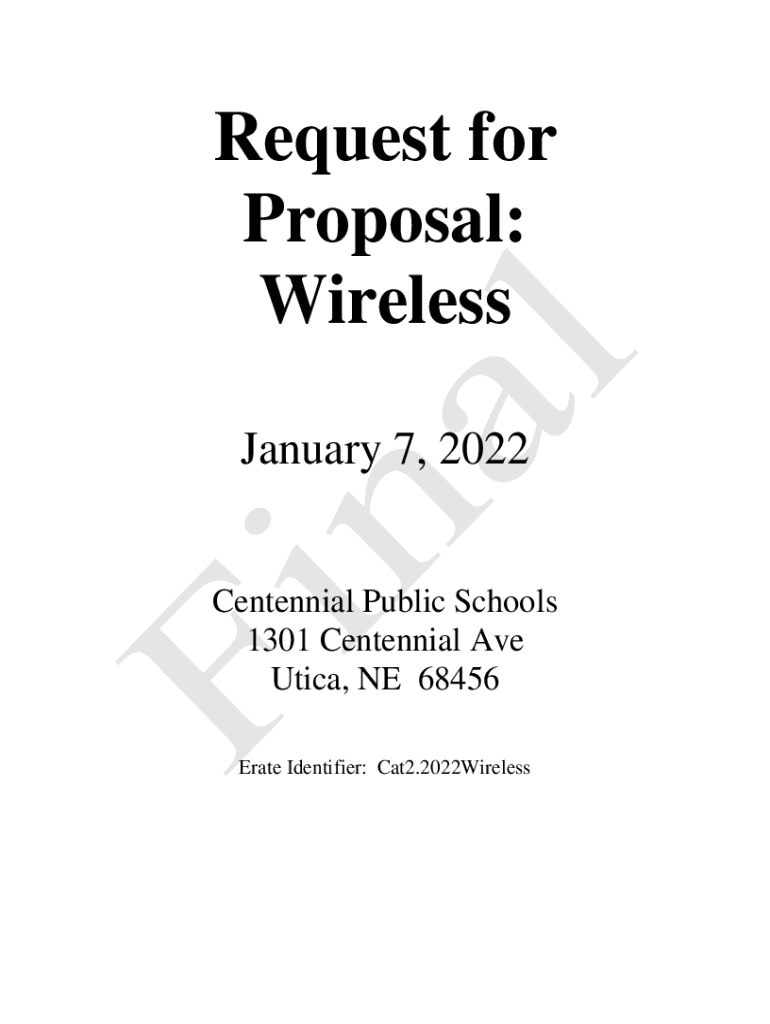 Fillable Online Request for Proposal: Wireless Fax Email Print - pdfFiller