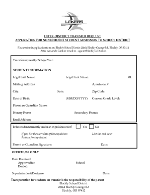 Fillable Online inter-district transfer request application for ...
