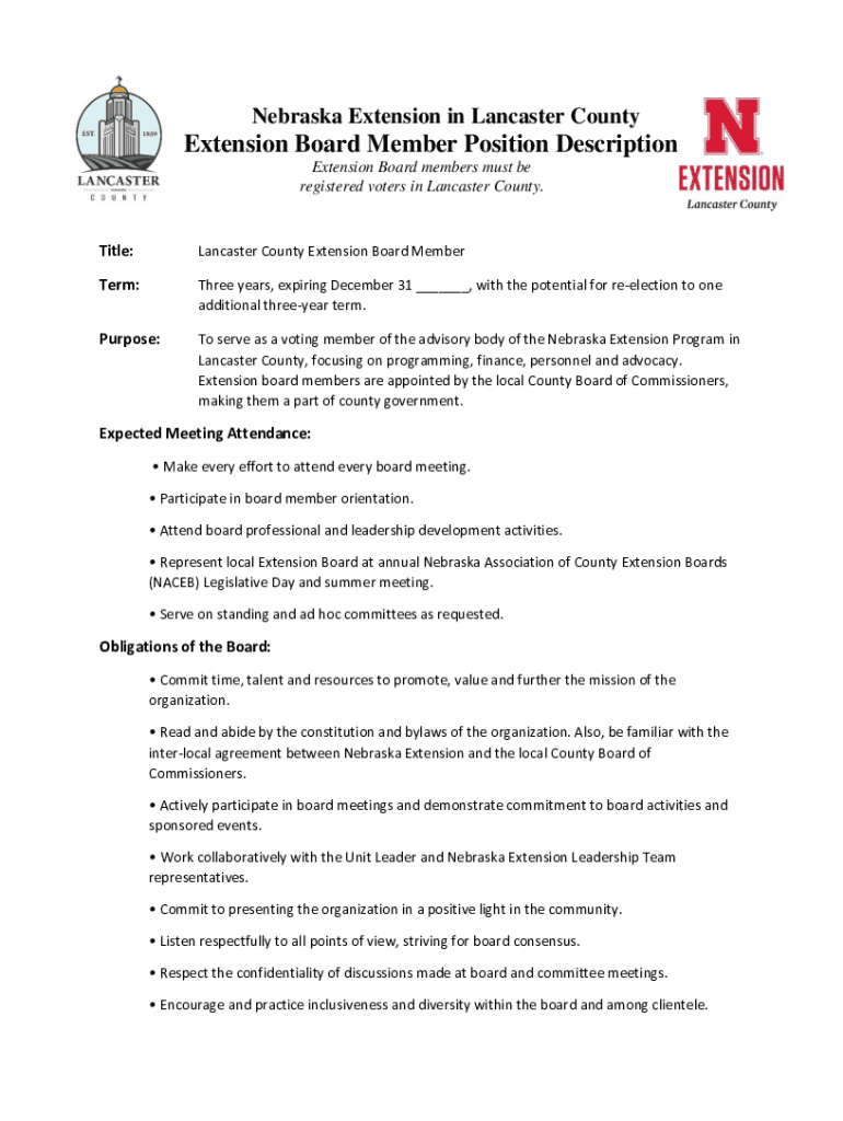 Fillable Online lancaster unl Extension Board - Nebraska Extension in ...