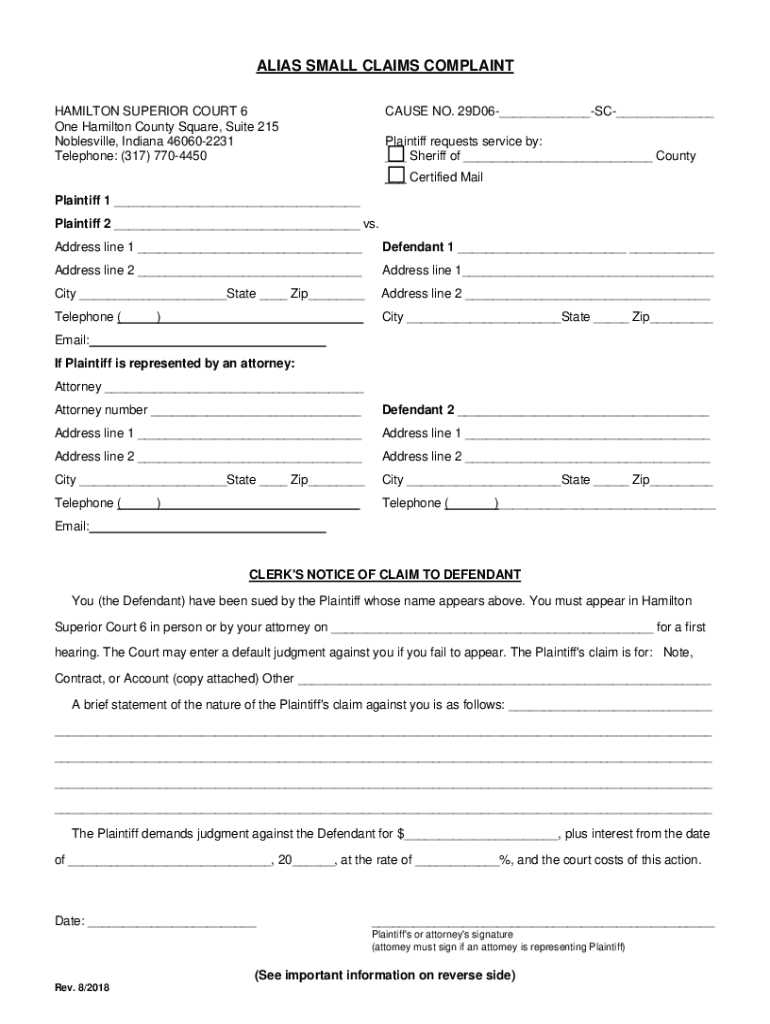 Fillable Online ALIAS STATEMENT OF CLAIM Fax Email Print - pdfFiller