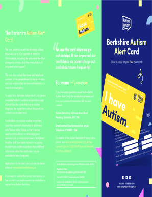 Fillable Online Thames Valley Autism Alert Card - Reading Services ...