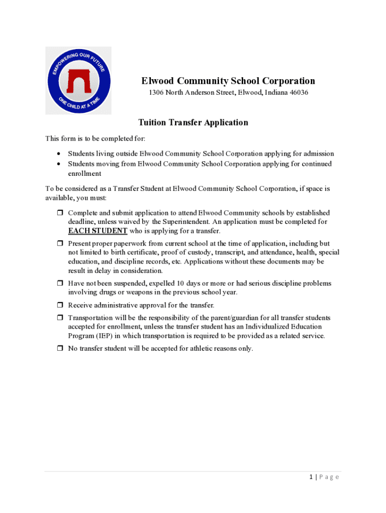 Fillable Online Tuition Transfer Application Fax Email Print - pdfFiller