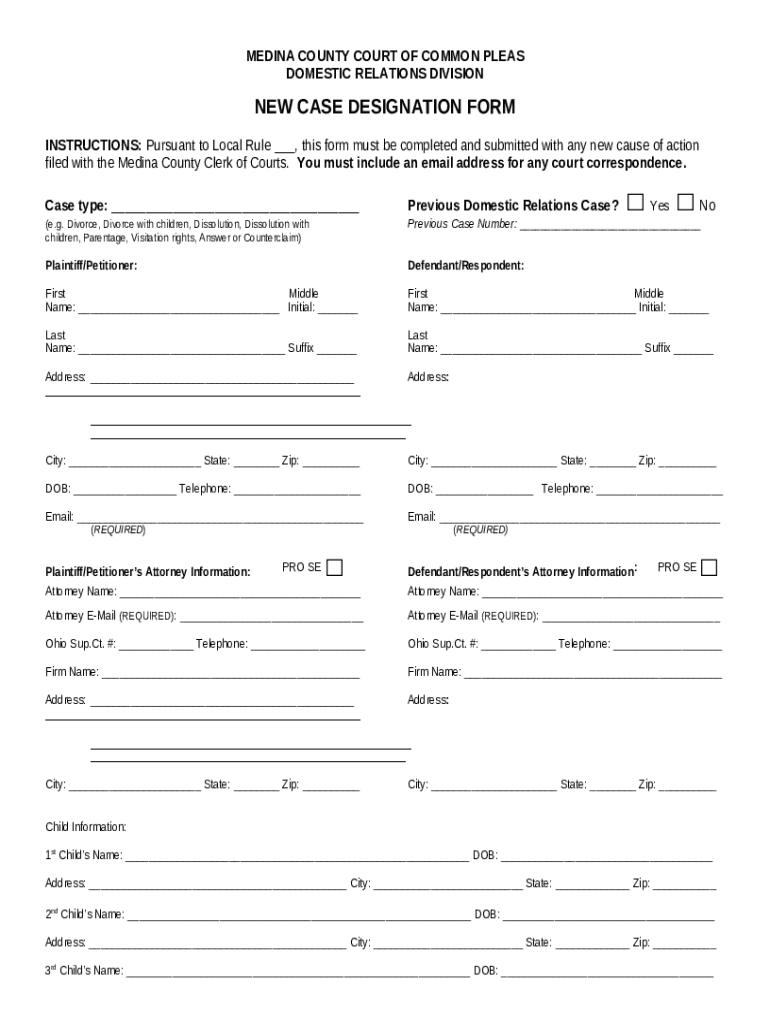 new case designation Doc Template | pdfFiller