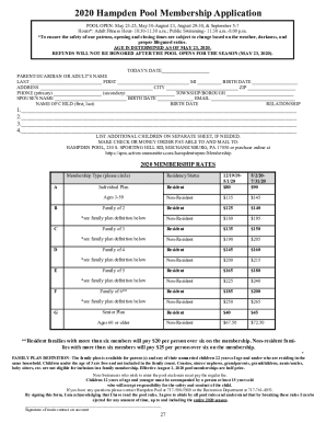 Fillable Online Pool Forms Fax Email Print - pdfFiller